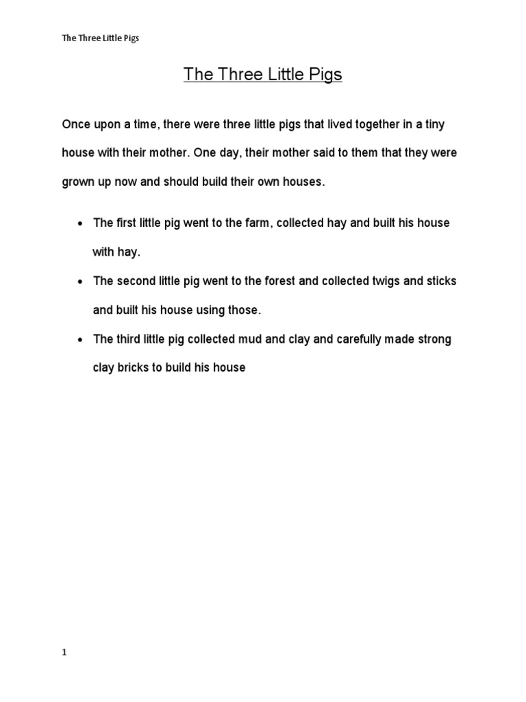 The Three Little Pigs | PDF