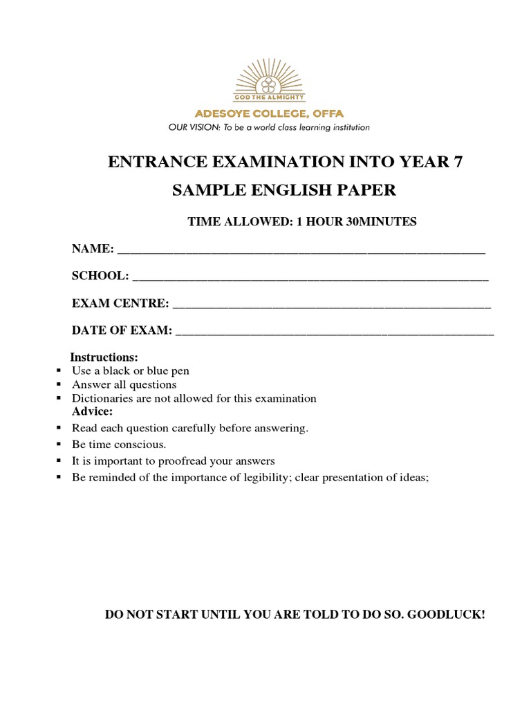 English Sample Questions | PDF | Witchcraft | Hunting