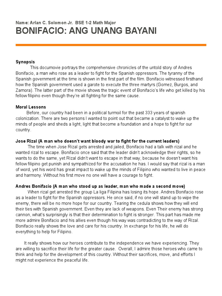 Andres Bonifacio - Movie Review | PDF | Politics | History