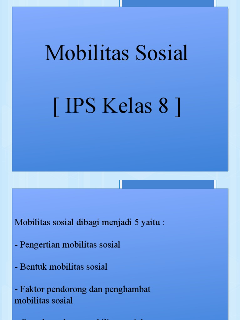 Mobilitas Sosial Kelas 8 Pdf