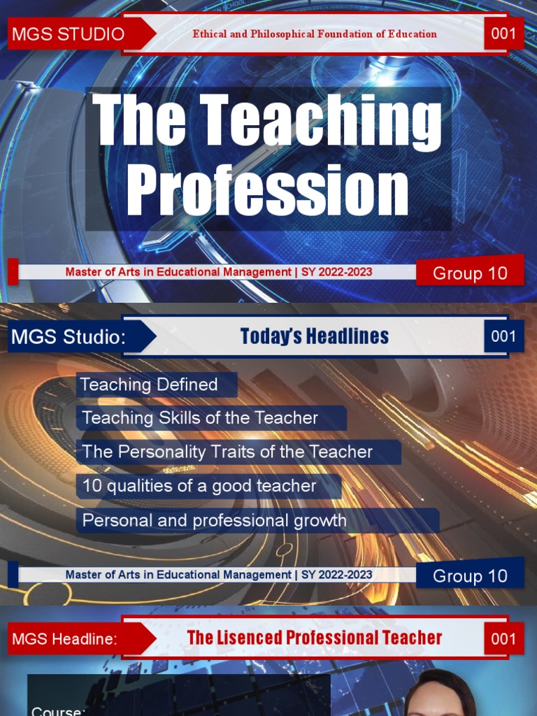 The Teaching Profession | PDF | Teaching Method | Teachers