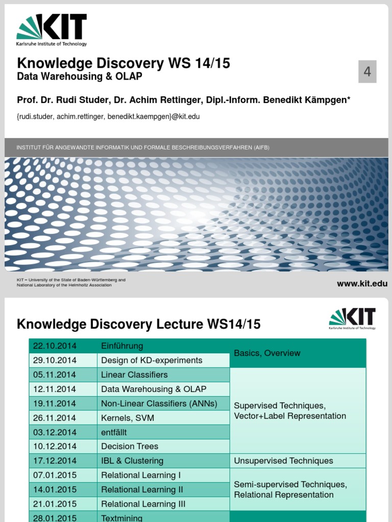 KD III 2 WAREHOUSING OLAP 1415 - CR - v2 | PDF | Data Warehouse | Computer Science