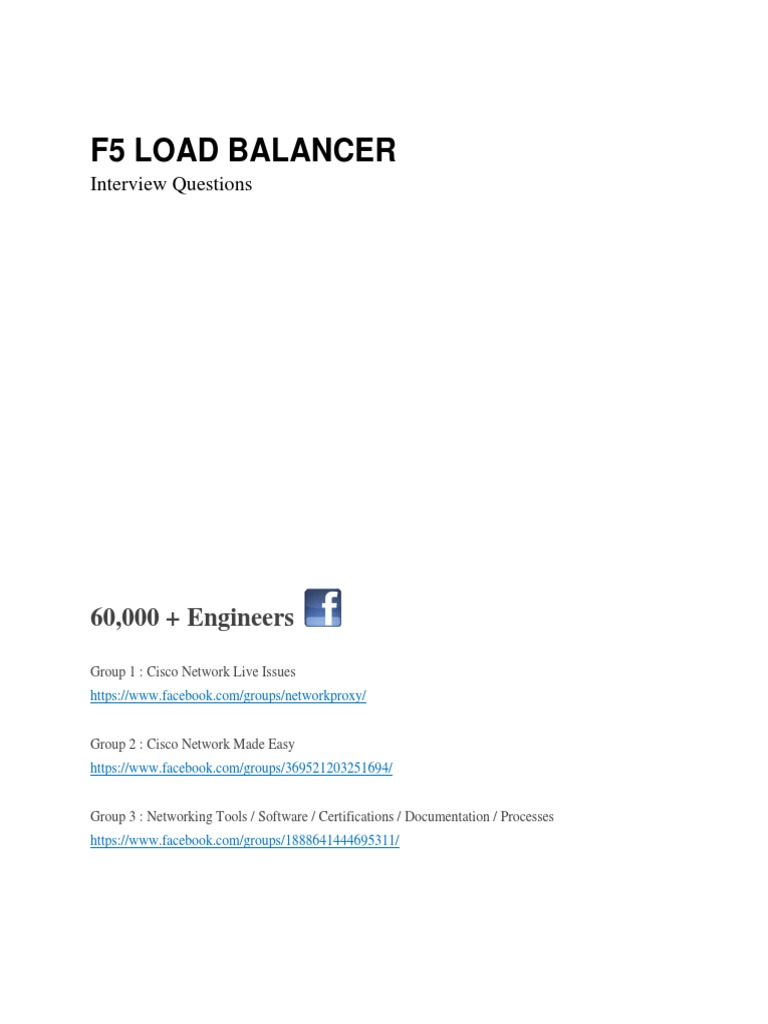 F5 Load Balancer - Interview | PDF | Load Balancing (Computing) | Computer Architecture