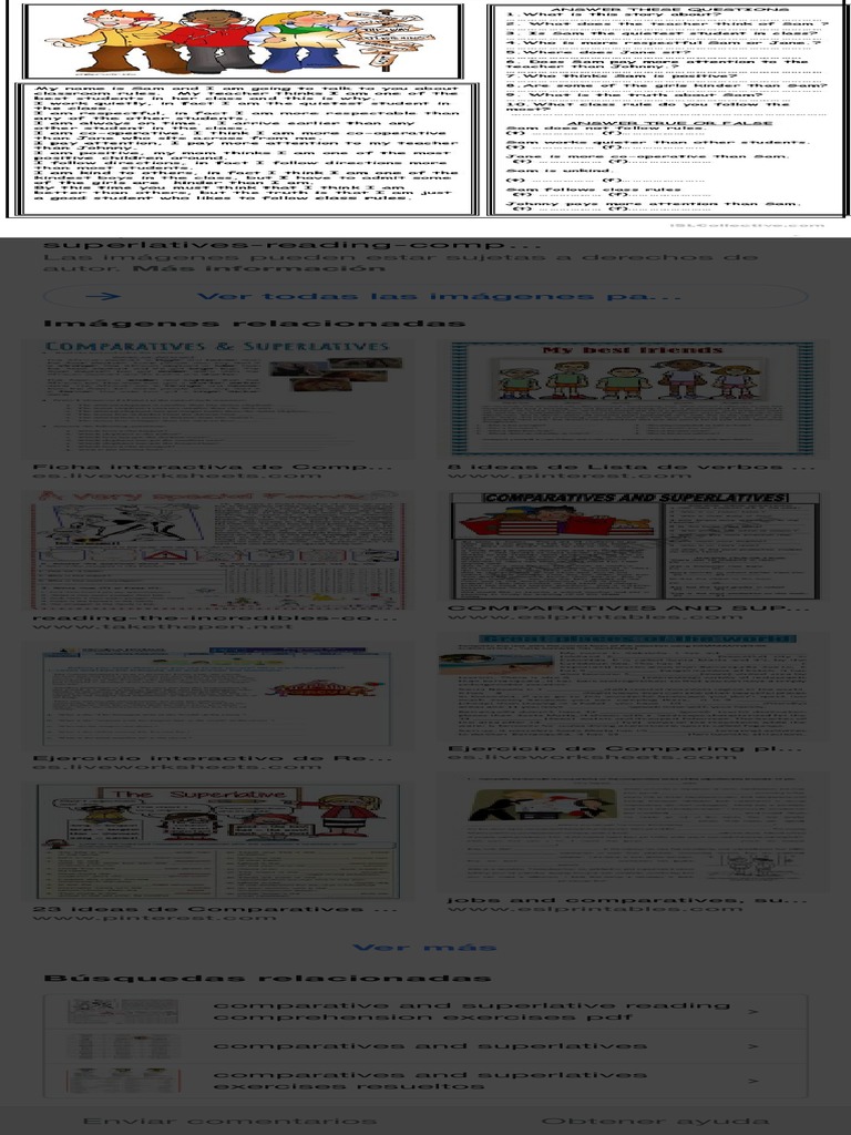Comparatives Superlatives Reading Comprehension - Buscar Con Google | PDF