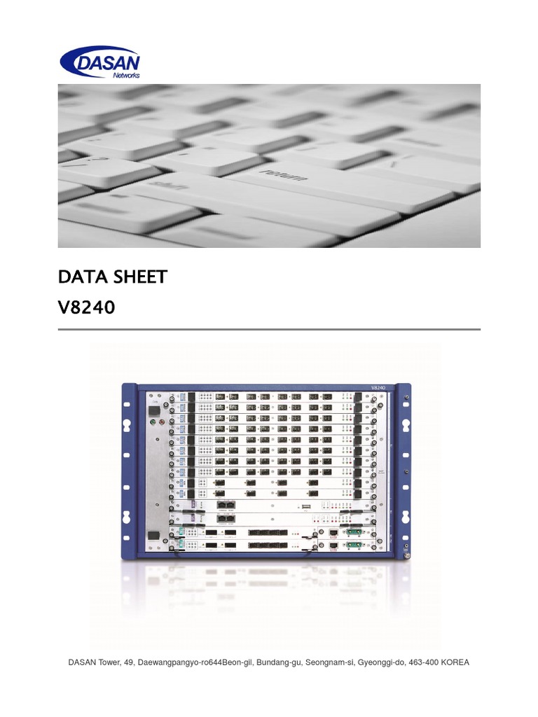 DASAN V8240 OLT Data Sheet | PDF | Fiber To The X | Computer Network