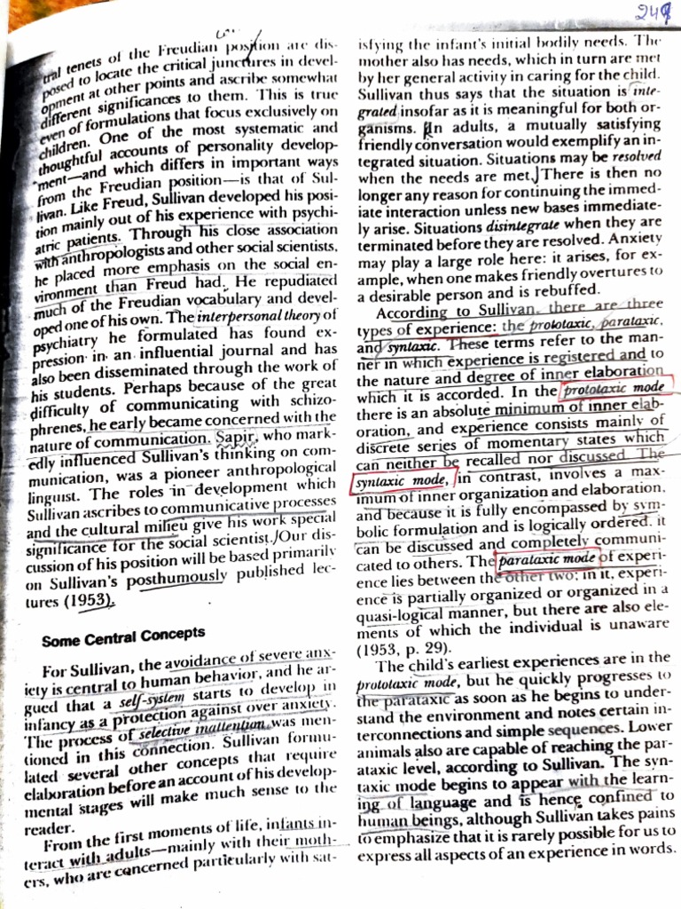 Harry Stack Sullivan | PDF | Id | Cognition