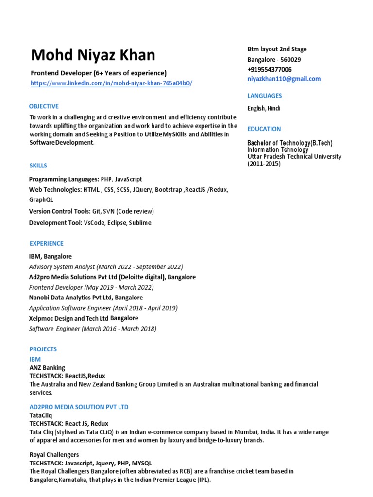 Niyaz Resume | PDF | Analytics | Business Intelligence