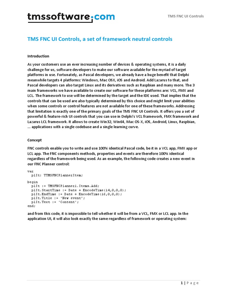 Introducing TMS FNC UI Pack | PDF | Computing | Information Technology Management