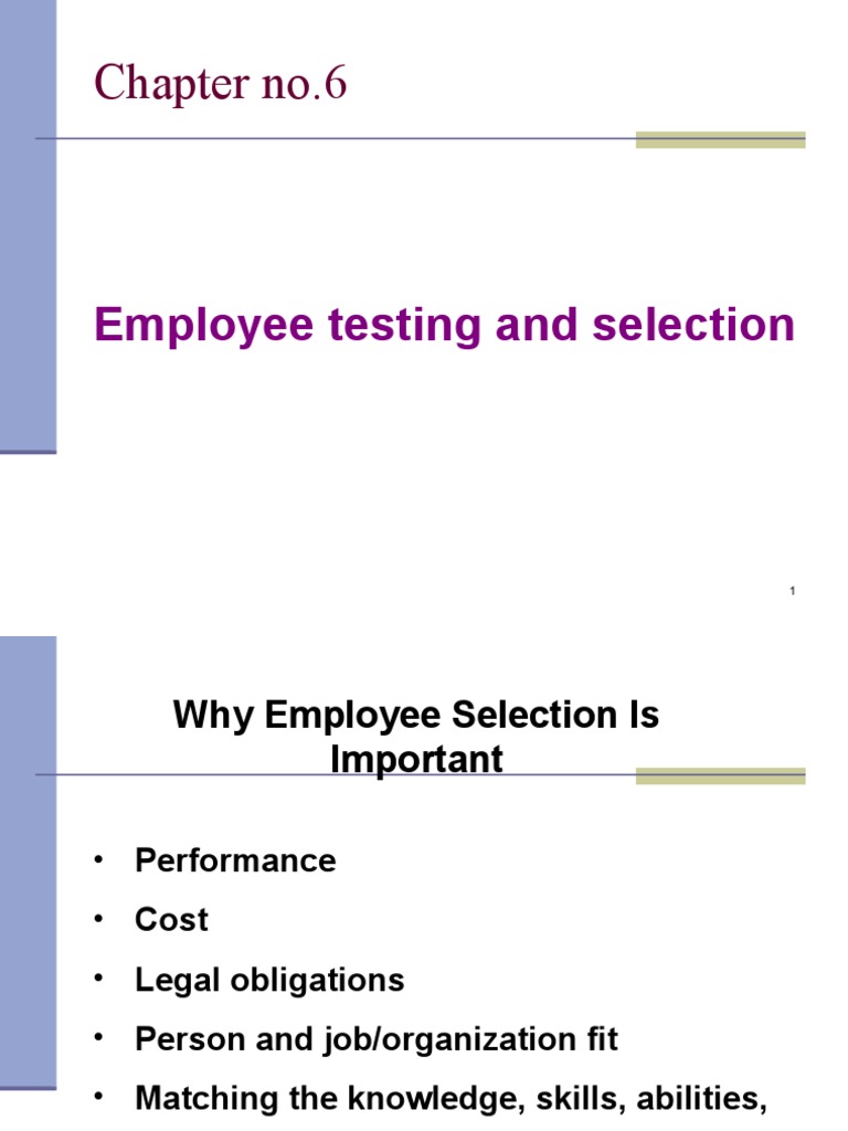 Testing Selection | Download Free PDF | Validity (Statistics ...