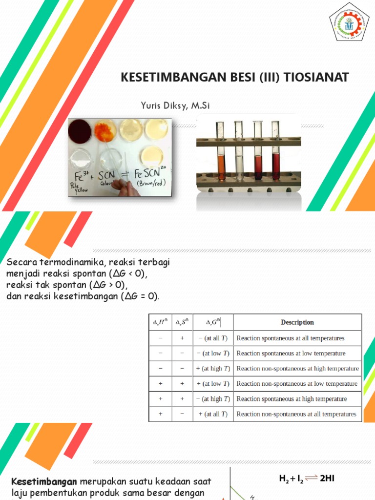 Kimia Dasar, Kesetimbangan Besi (III) Tiosianat (Autosaved) | PDF