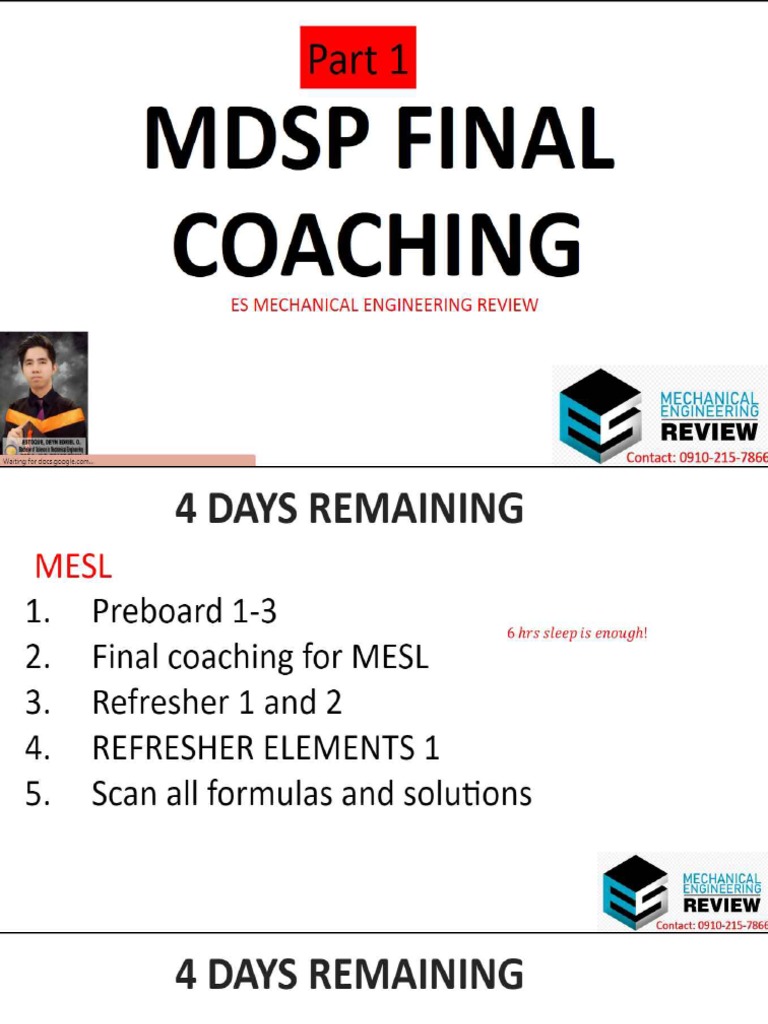 MDSP Final Coaching | PDF