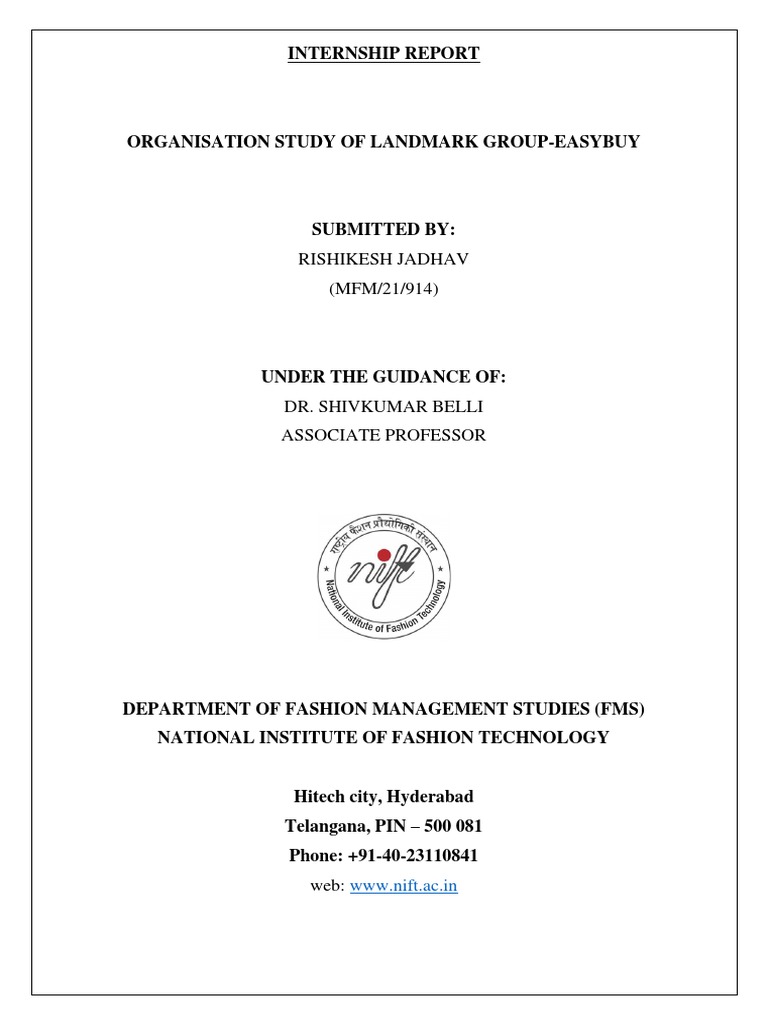 Landmark Group Easybuy Internship Report | PDF | Retail | Inventory