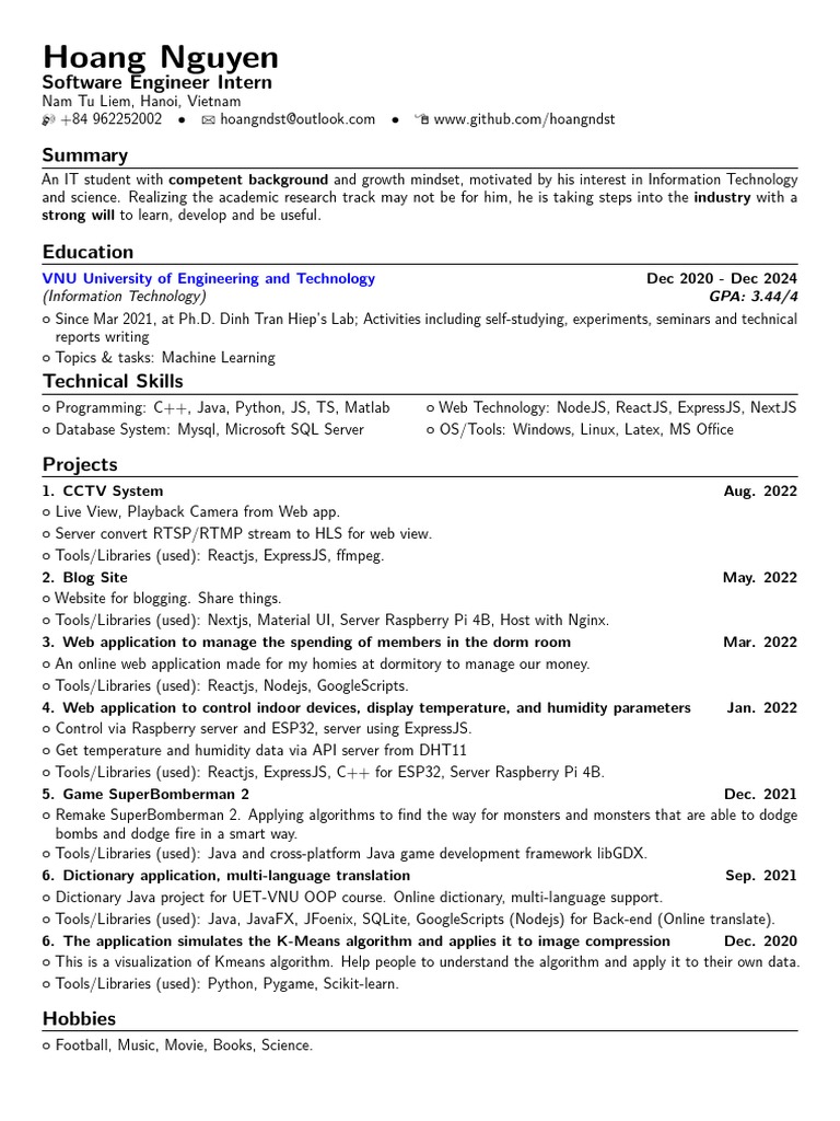 IIT Madras Resume Template 2 Page | PDF | Web Application | World Wide Web