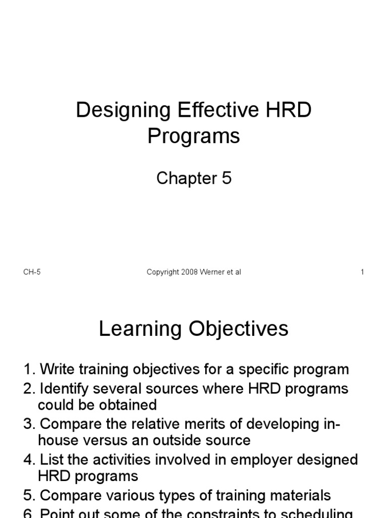 Designing Effective HRD Programs | PDF | Expert | Needs Assessment Designing Effective HRD Programs | PDF | Expert | Needs Assessment