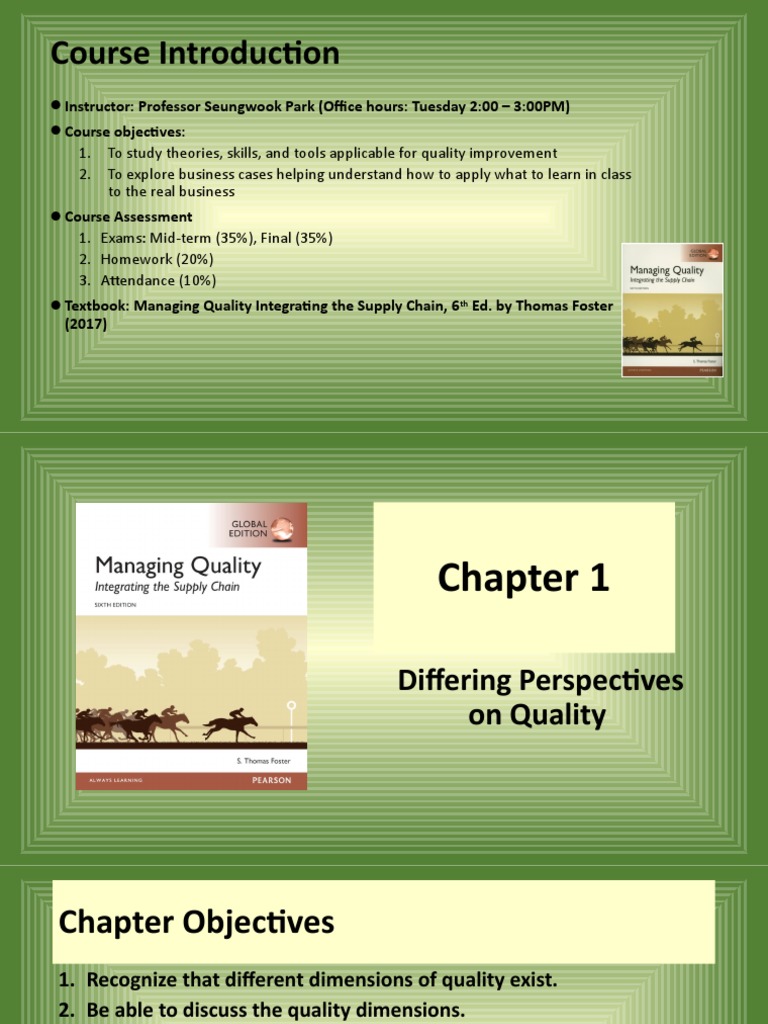 Chapter 1 Differing Perspectives On Quality - Revision1 | PDF | Product ...
