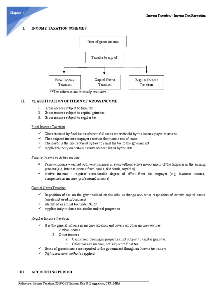 Chapter 4 - Tax Schemes, Periods, Methods and Reporting | PDF | Gross ...