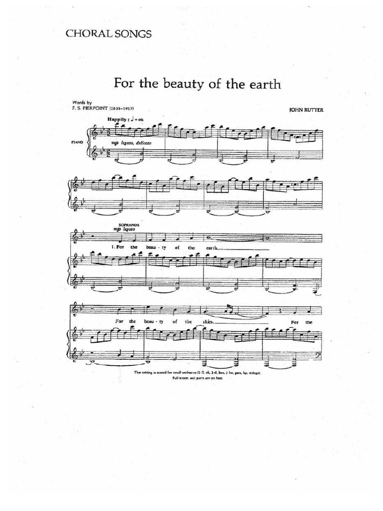 For The Beauty of The Earth - John Rutter | PDF
