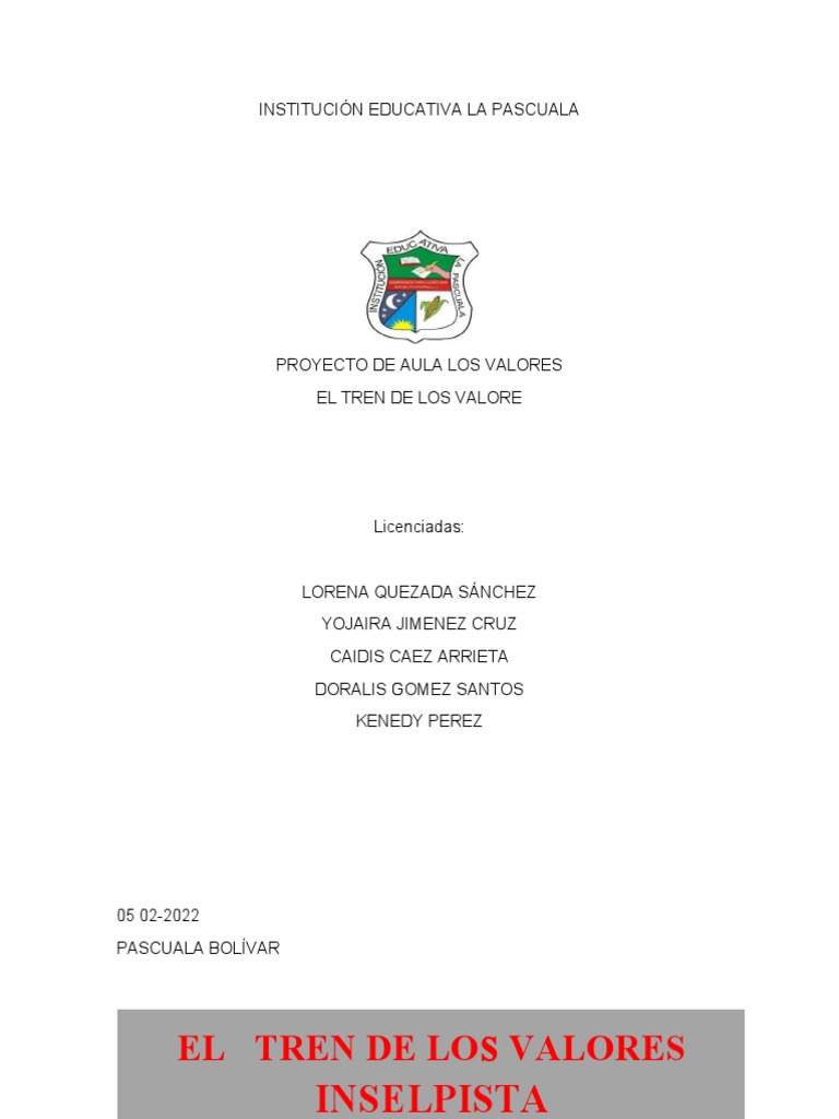 Proyecto de Valores | PDF | Aprendizaje | Maestros