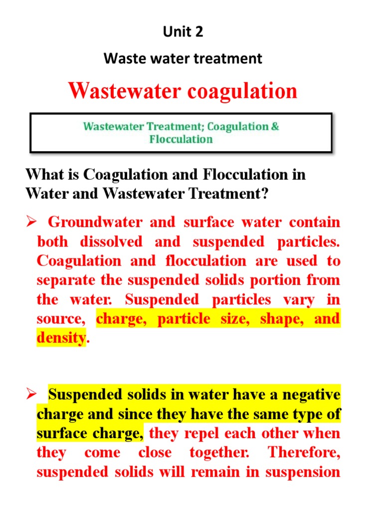 1.13 Unit 2 Classnote - 21.9.22 - Water-Stabilization-Coagulation | PDF | Chemistry | Applied ...