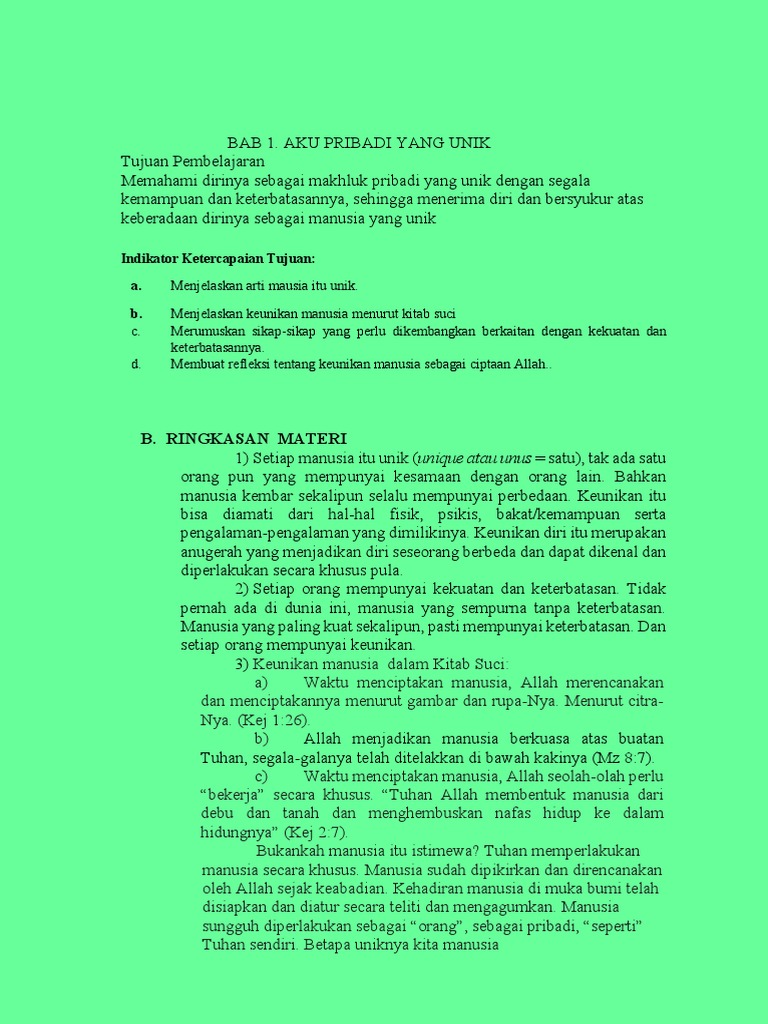 Aku Pribadi Yang Unik Bab 1 Pdf