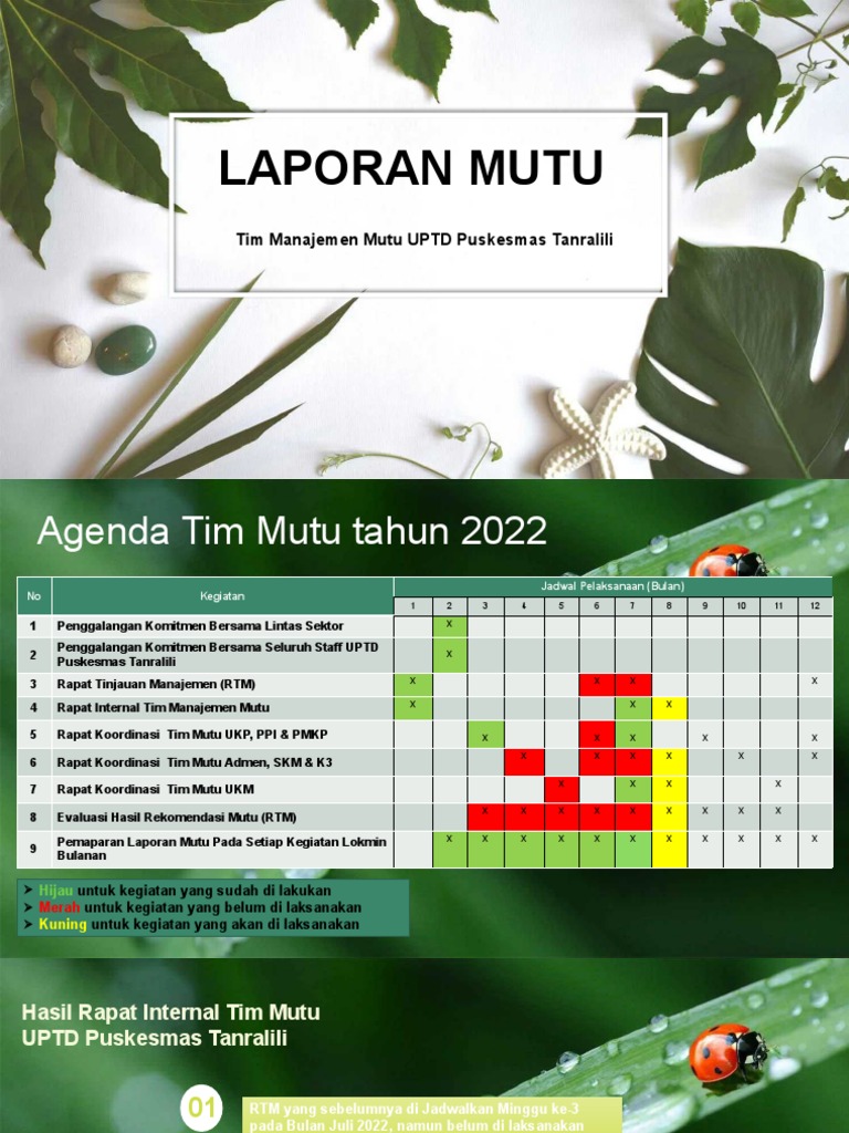 LAPORAN MUTU: AGENDA DAN RENCANA PELAKSANAAN KEGIATAN TIM MANAJEMEN ...