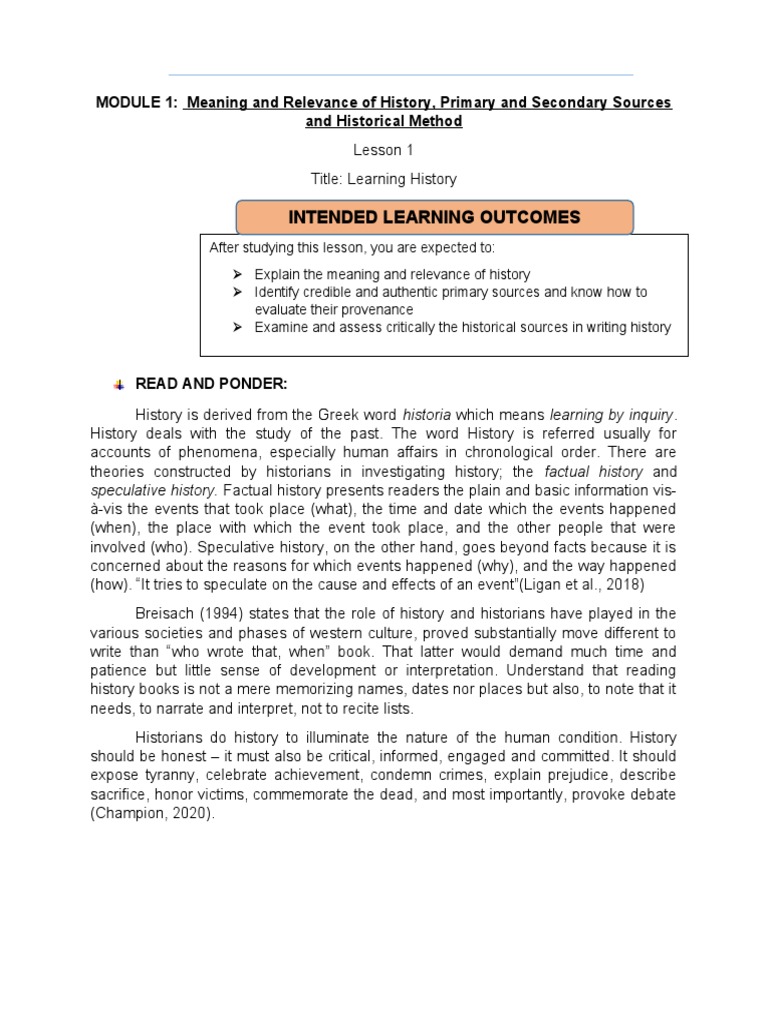 Lesson 1 Lecture | PDF | Witness | Primary Sources