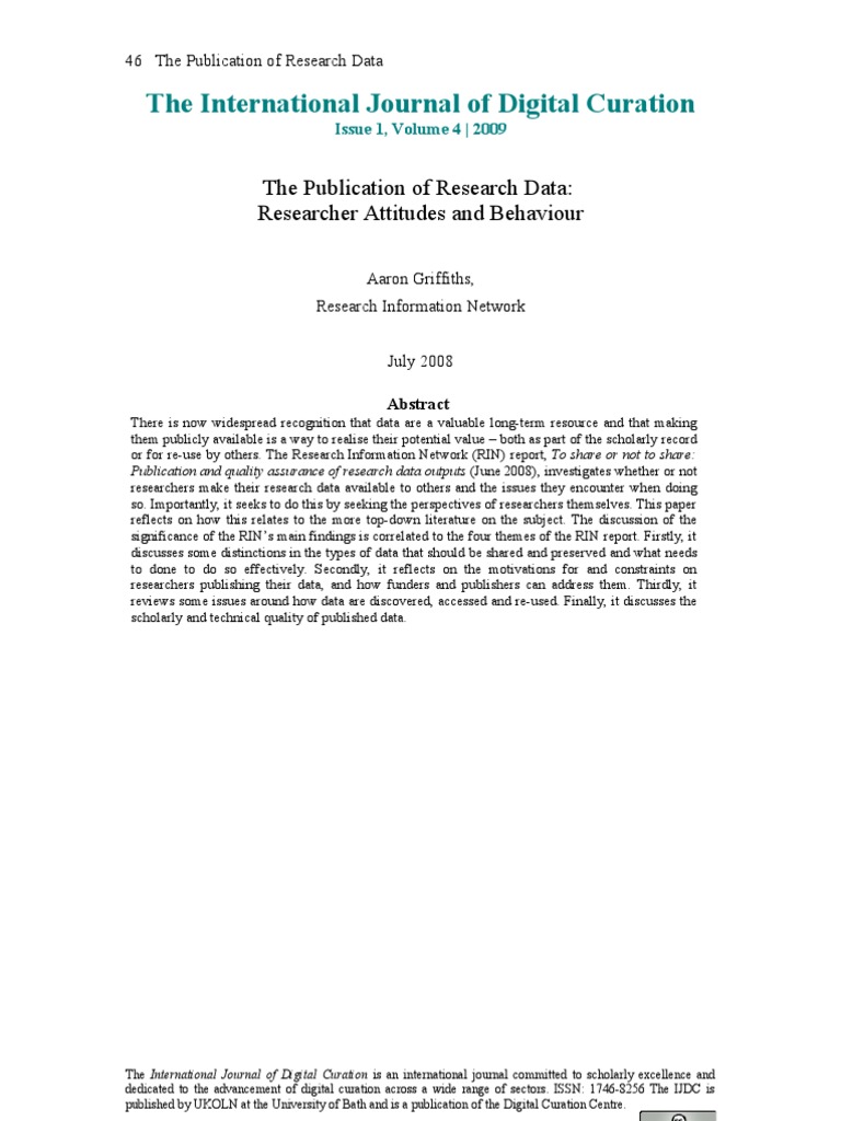 The International Journal of Digital Curation: The Publication of ...