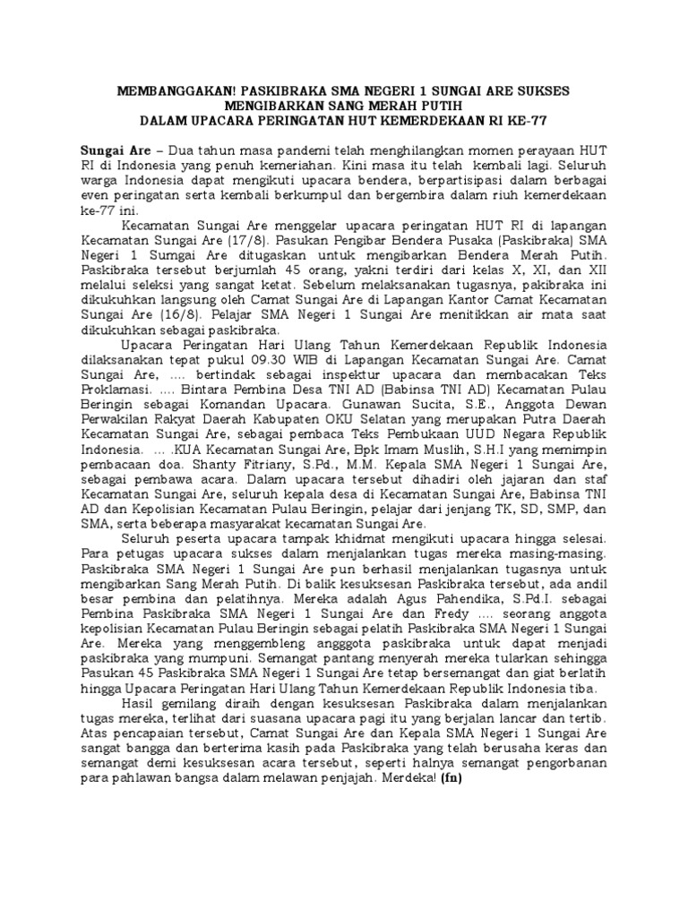 Upacara Hut Ri 2022 | PDF