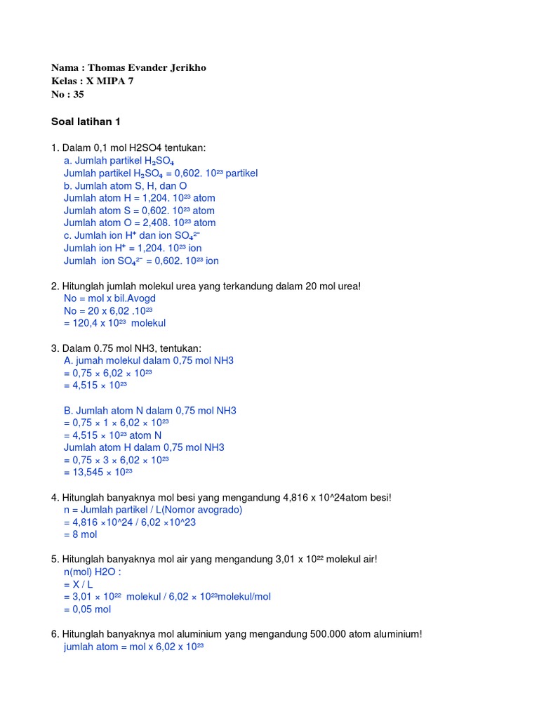 Tugas Konsep Mol Thomas Evander Jerikho | PDF