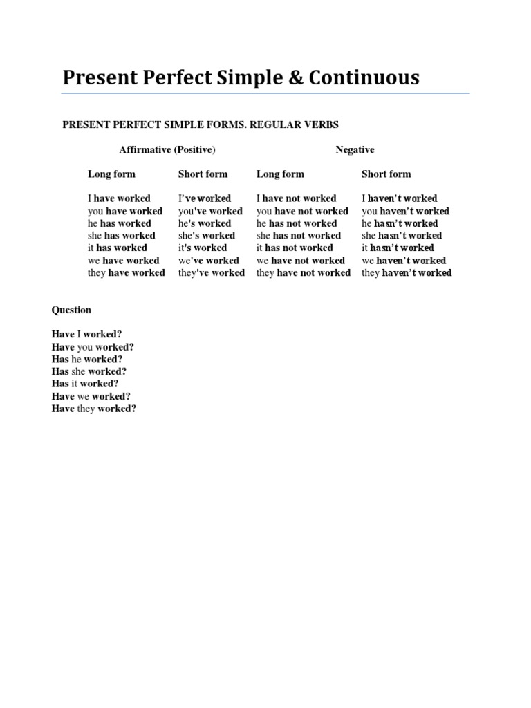 Present Perfect Simple & Continuous Guide | PDF