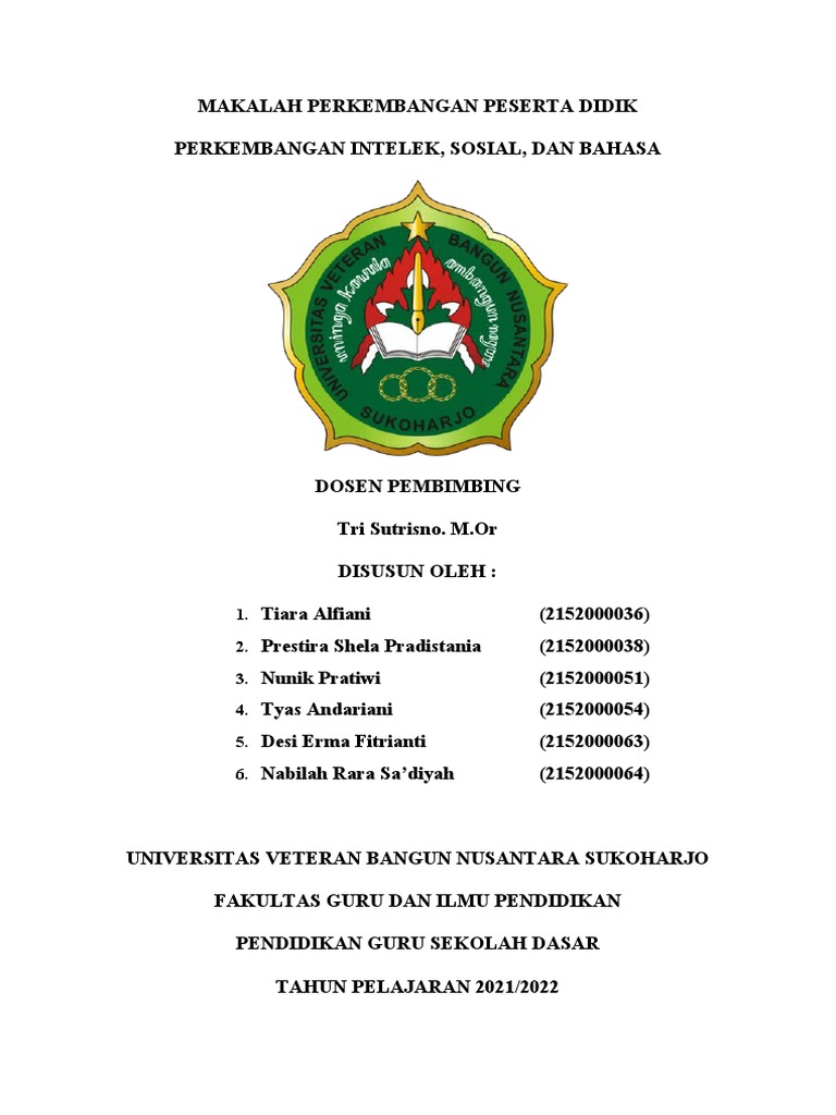 Makalah Perkembangan Intelek, Sosial, Dan Bahasa | PDF