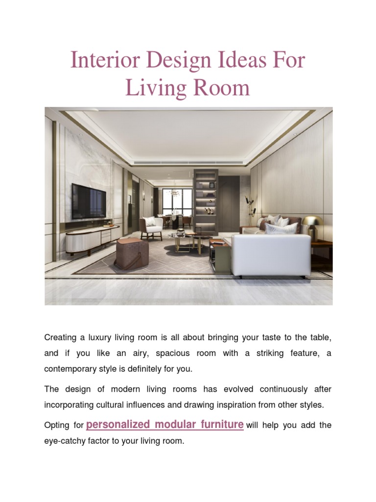 Interior Design Ideas For Living Room | PDF | Interior Design | Furniture