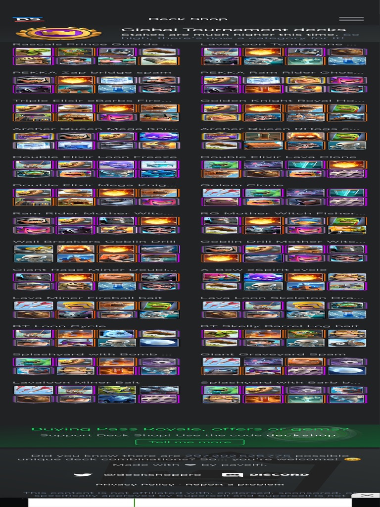 Best Global Tournament Decks Best Clash Royale Decks, Guides, Tutorials ...