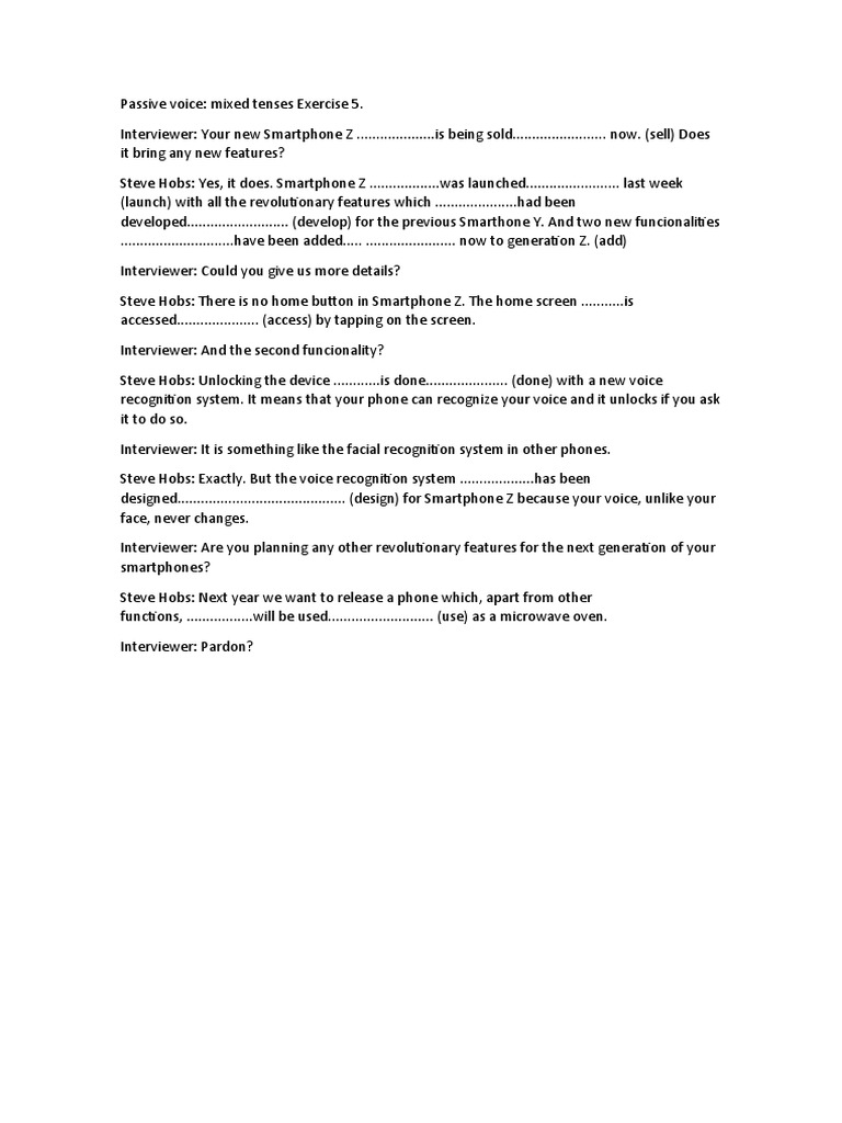 Ejer 2. Passive Voice Mixed Tenses | PDF