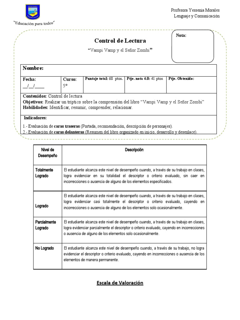 Control - Vampi Vamp y El Señor Zombie | PDF | Cognición | Ciencia ...
