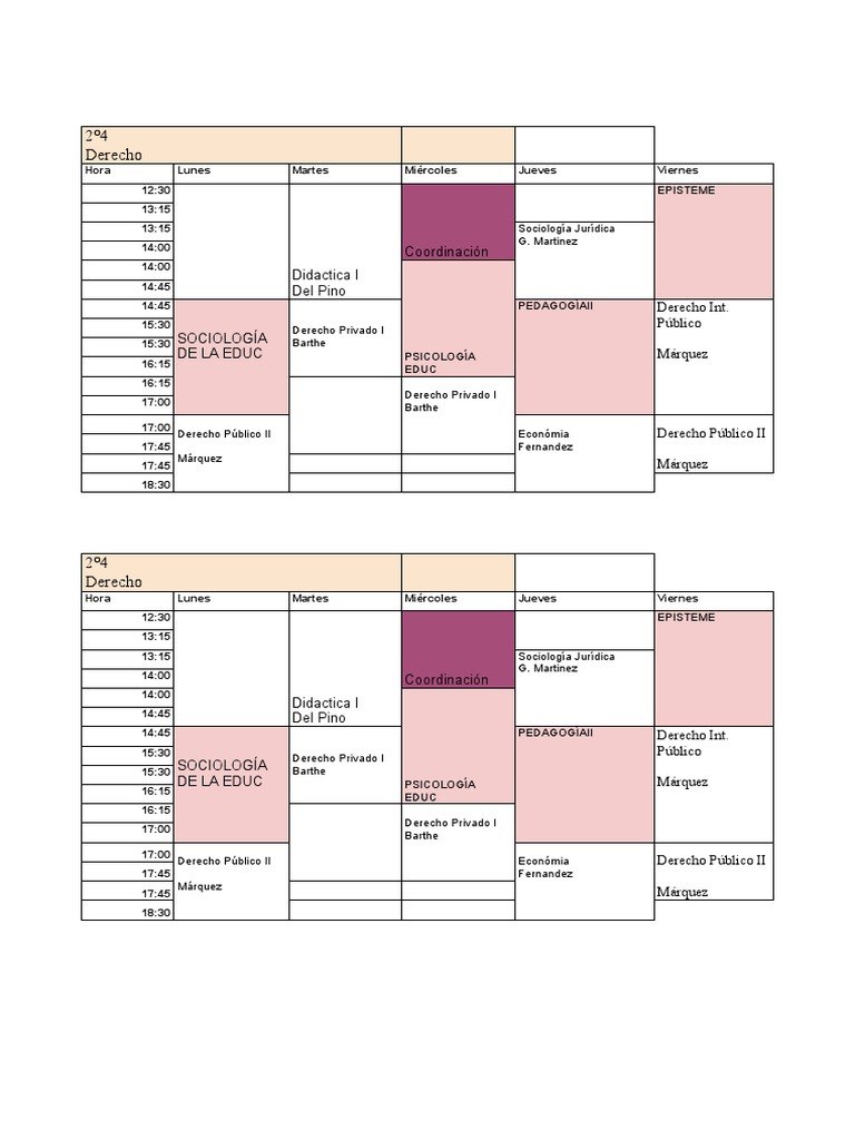 Horarios Cerp 2022 | PDF | Cognición | Enseñando