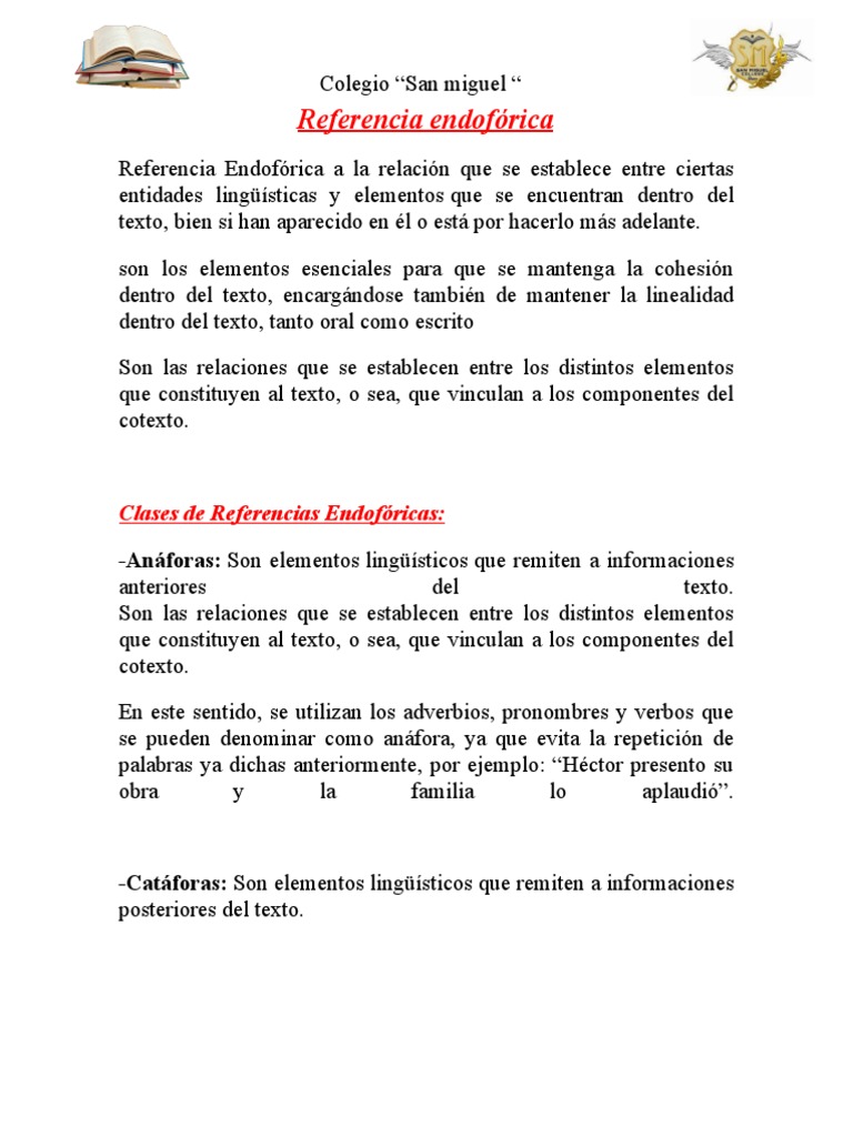 Referencia Endofórica y Exoforica | PDF