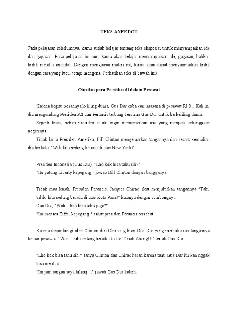 Materi Teks Anekdot | PDF