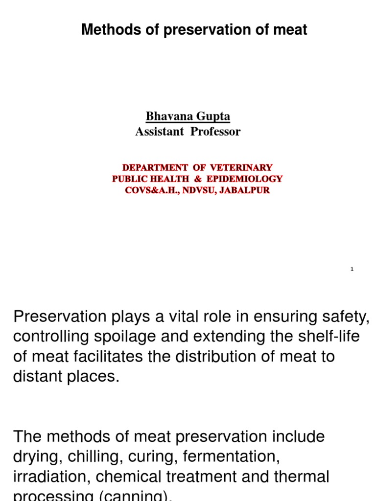 Methods of Preservation of Meat | PDF | Food Preservation | Curing ...