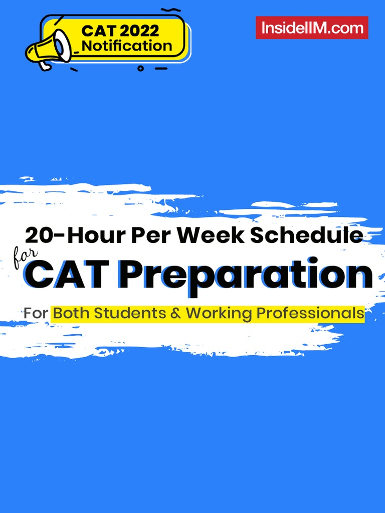 20-Hour Weekly CAT Prep Schedule | PDF | Test (Assessment) | Cognitive ...