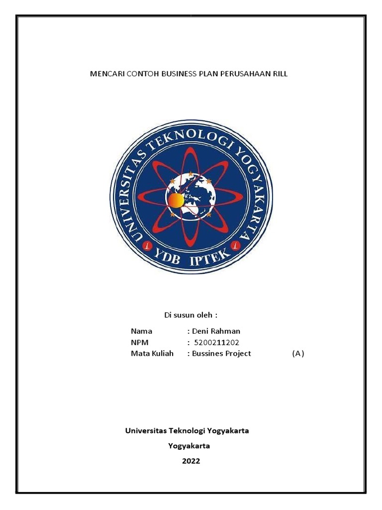 Mencari Contoh Business Plan Perusahaan Rill: Universitas Teknologi ...