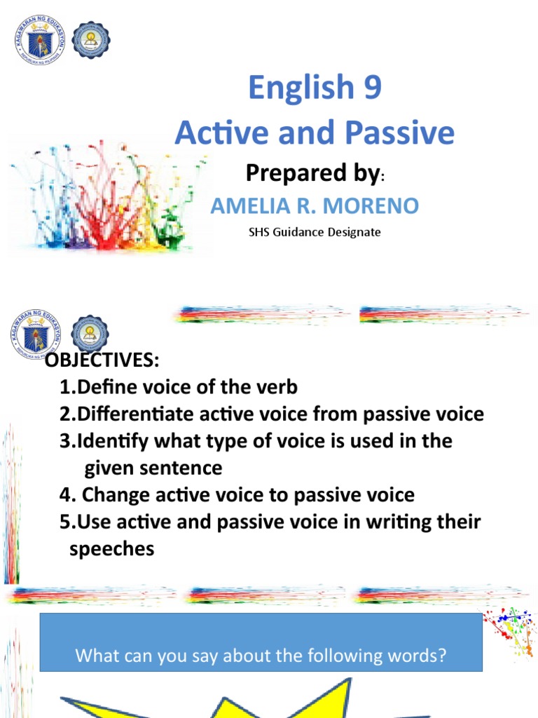 English 9 - Active and Passive Voice | PDF | Verb | Grammatical Tense