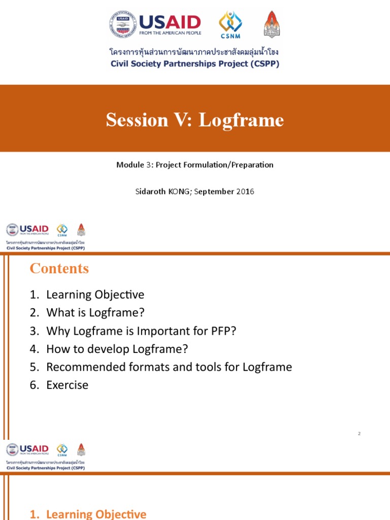 M3 S5 Logframe KSD 180916 | PDF | Maternal Death | Infection