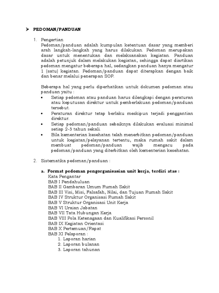 Sistematika Pedoman Dan Panduan | PDF