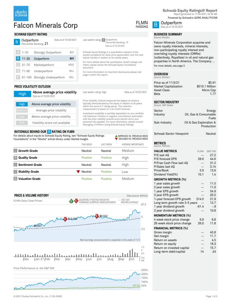 Schwab Equity Ratings Report | PDF | Stocks | Investing Schwab Equity Ratings Report | PDF | Stocks | Investing