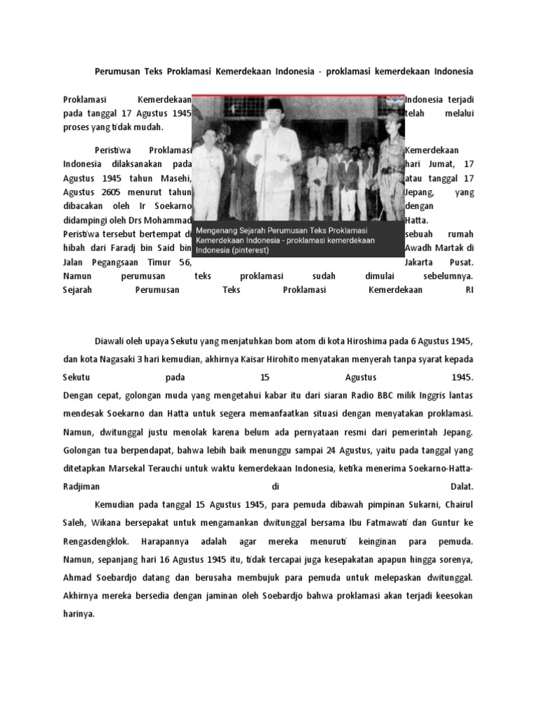Proses Perumusan Teks Proklamasi RI | PDF