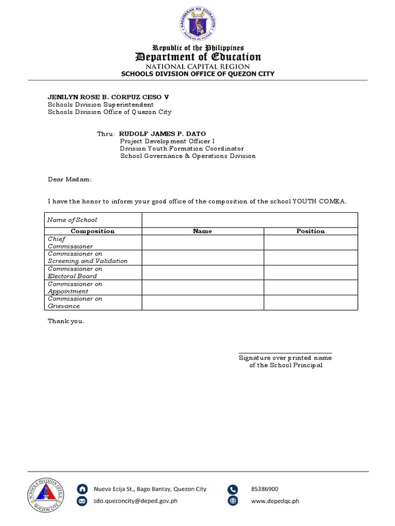 Template Youth COMEA List | PDF