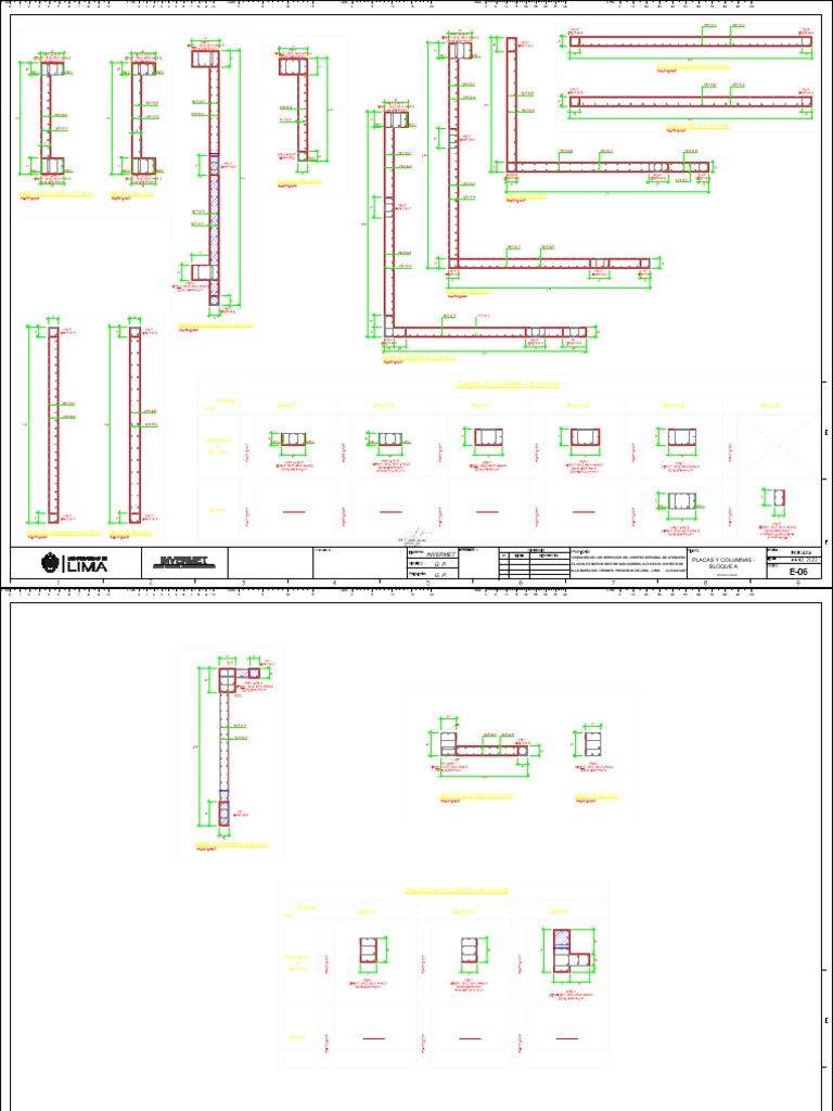 Planos de Columnas y Placas | PDF