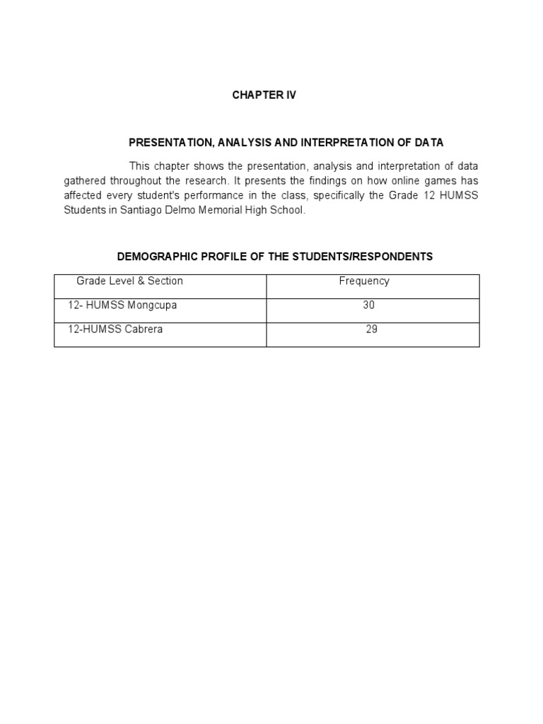 Chapter Iv Research Paper | PDF | Adolescence | Psychology