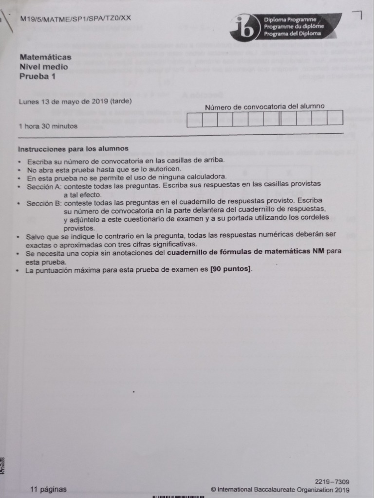 Prueba1 13-MAYO-2019 | PDF
